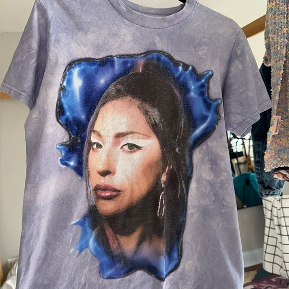 Tops | Lady Gaga Chromatica Merch Lilac Tie Dye T Shirt | Poshmark